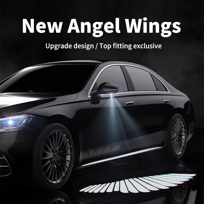 Universal Modified LED Rearview Mirror Angel Wing Welcome Light Suita ...